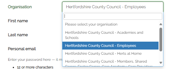 You will need your personnel (payroll) number to log into Herts Rewards ...