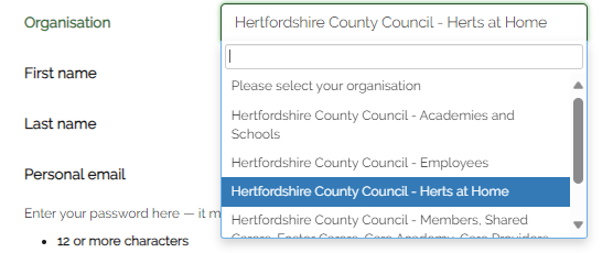 Herts at Home - Please select Hertfordshire County Council - Herts at Home
